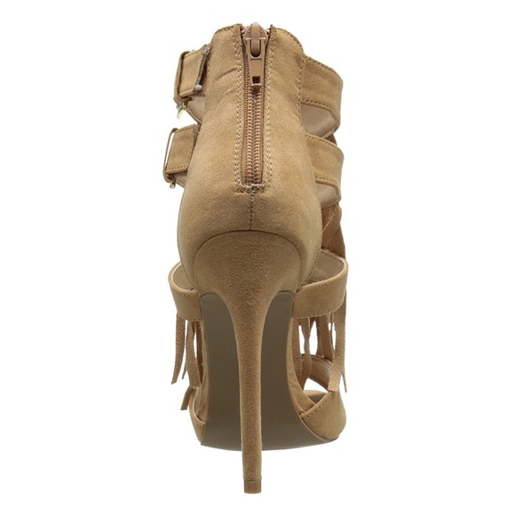 Qupid | Shoes | Qupid Open Toe Nude Heels | Poshmark